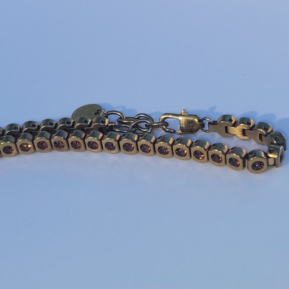 Rustic Cuff Brown Gem Bracelet - Gem